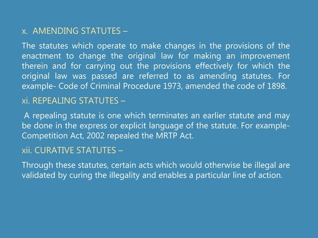 Kinds of Statutes in Law | PPTX