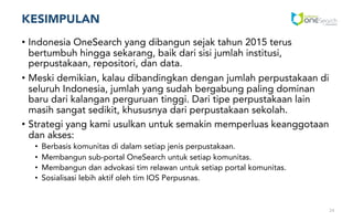 Indonesia OneSearch: Statistik dan Strategi Pengembangan | PDF
