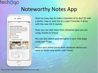 iOS 9 - New Features at a Glance | PPTX