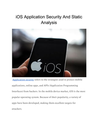 iOS Application Security And Static Analysis.pdf