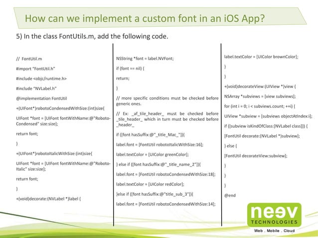 How To Add Custom Font To Your Ios Based App Ppt