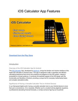 Do Your Math Like a Pro: Get an iOS-Designed Calculator for Android | PDF