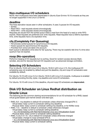IO Schedulers (Elevater) concept and its affection on database performance | PDF