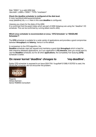 IO Schedulers (Elevater) concept and its affection on database ...