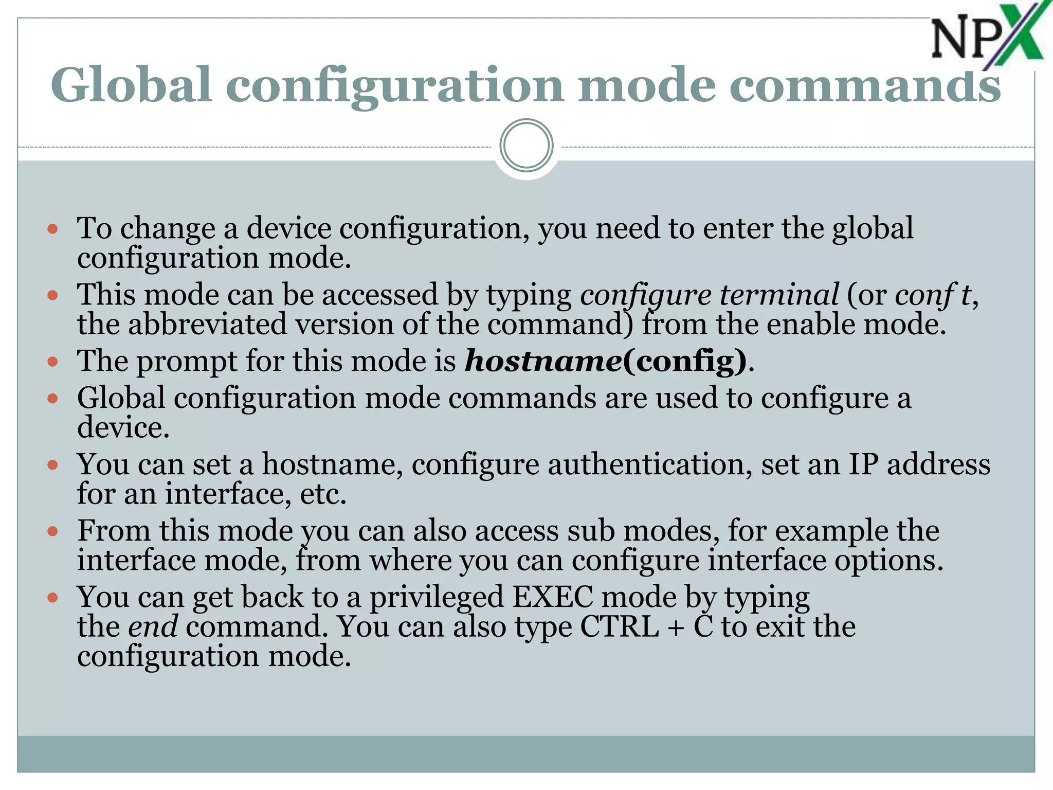 Ios Command Modes Pptx Operating Systems Computer Software And Applications