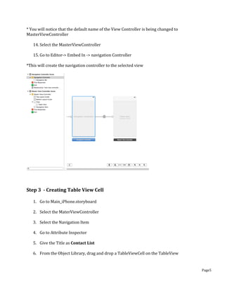 iOS Contact List Application Tutorial | PDF