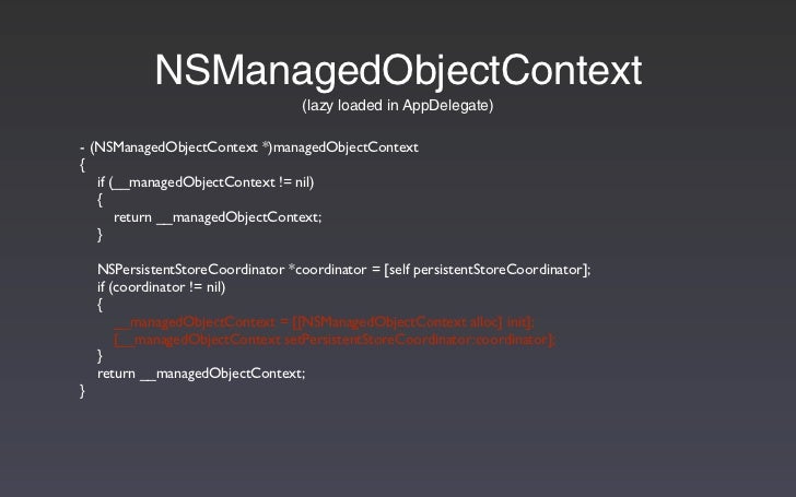 iOSDevCamp 2011 Core Data