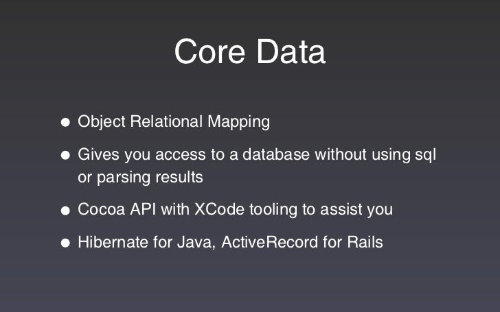iOSDevCamp 2011 Core Data