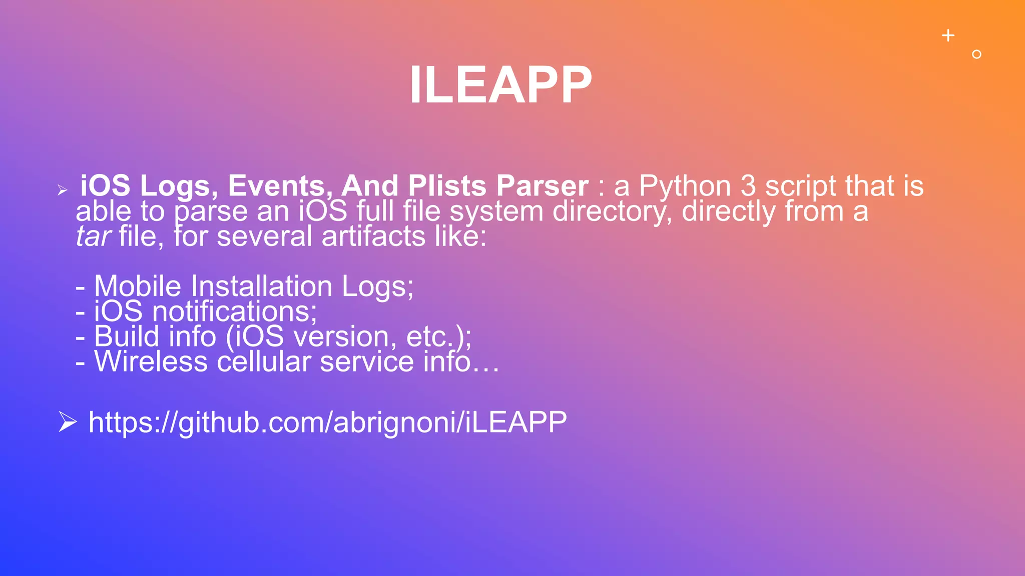 iOS free, open source forensic tools | PPTX