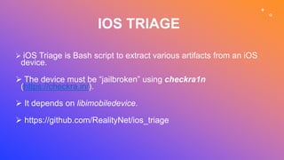 iOS free, open source forensic tools | PPTX