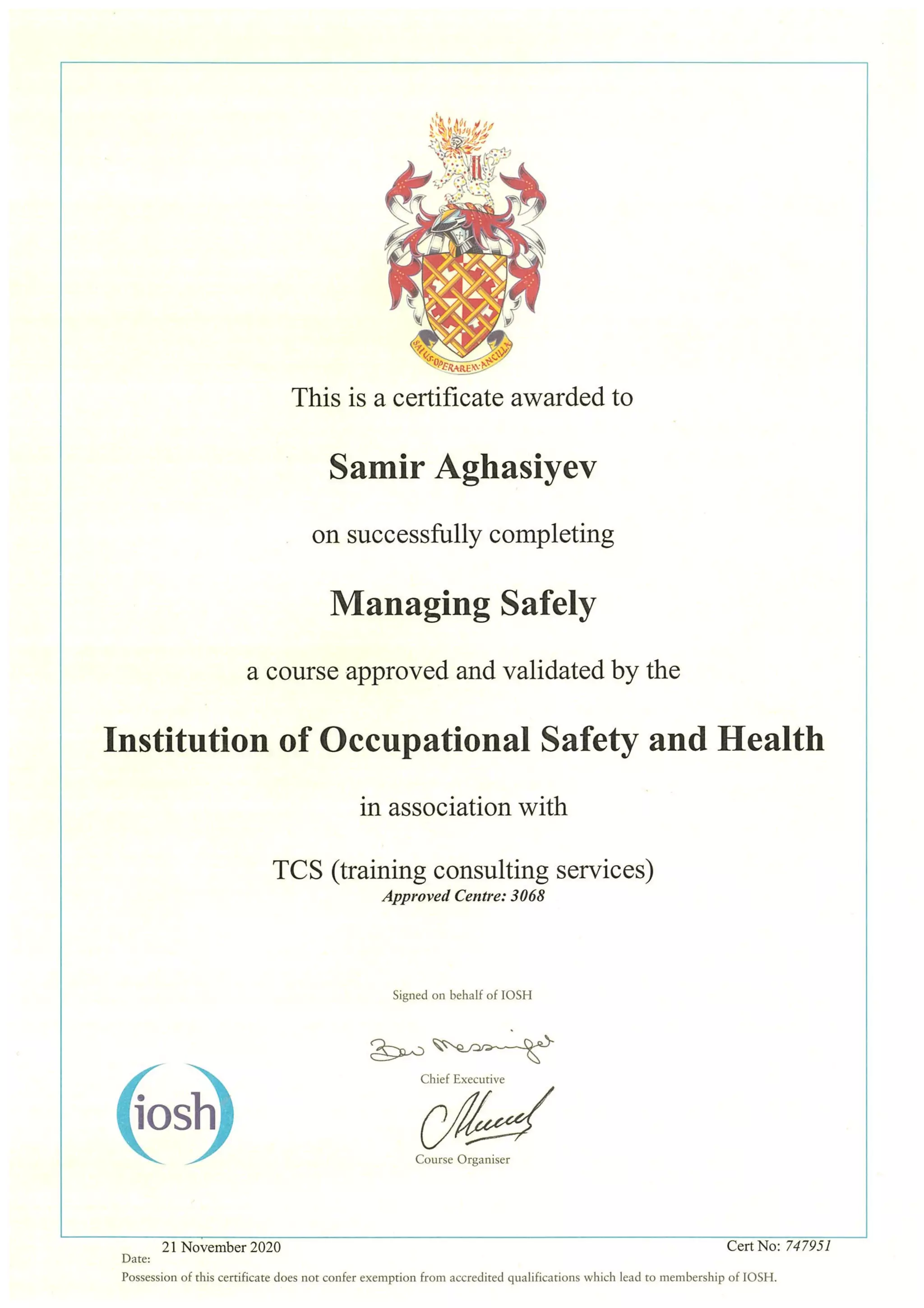 IOSH - Managing Safely | PDF