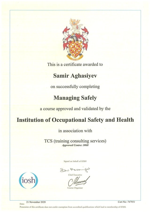 IOSH - Managing Safely | PDF
