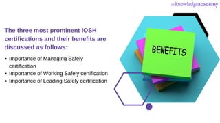 IOSH Certificate Value | The Knowledge Academy | PDF
