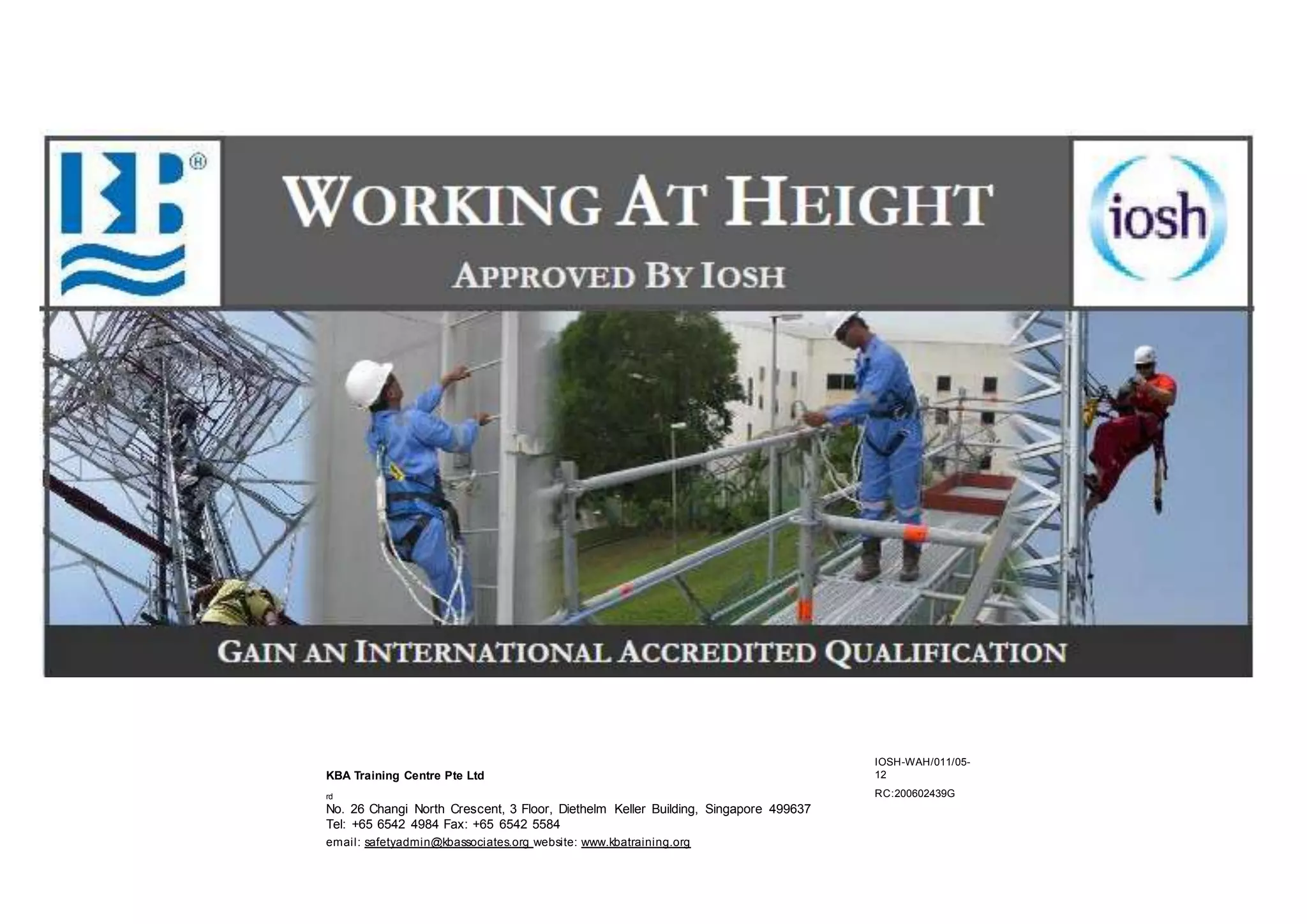 IOSH Working at Height Course Overview - KBA Training Centre | DOCX