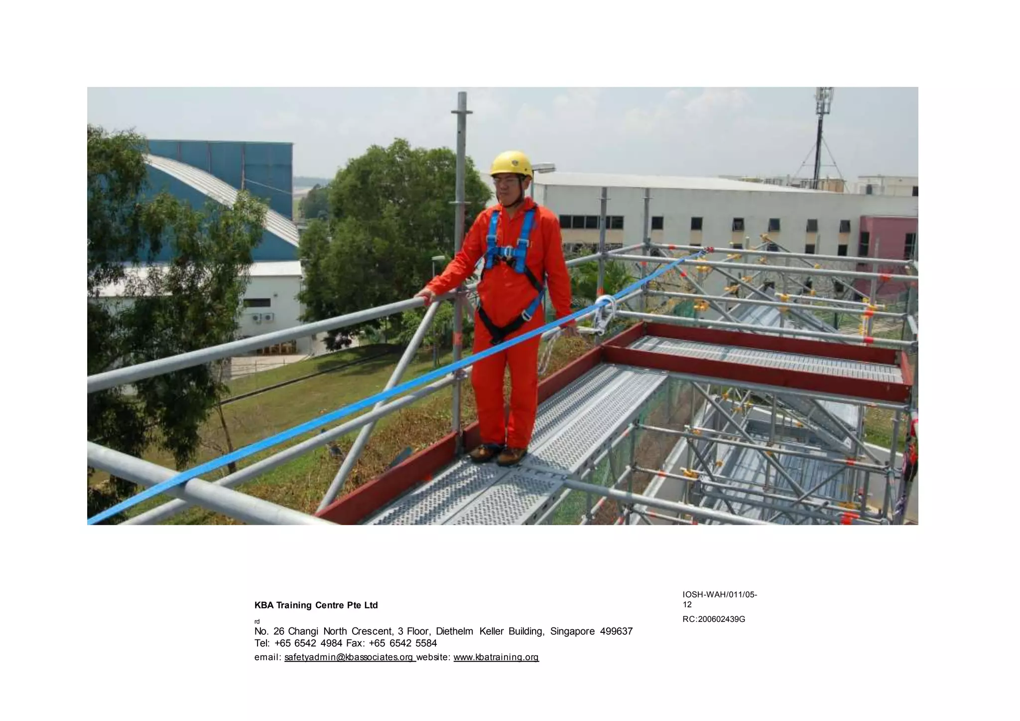 IOSH Working at Height Course Overview - KBA Training Centre | DOCX