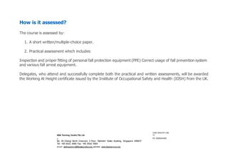 IOSH Working at Height Course Overview - KBA Training Centre | DOCX