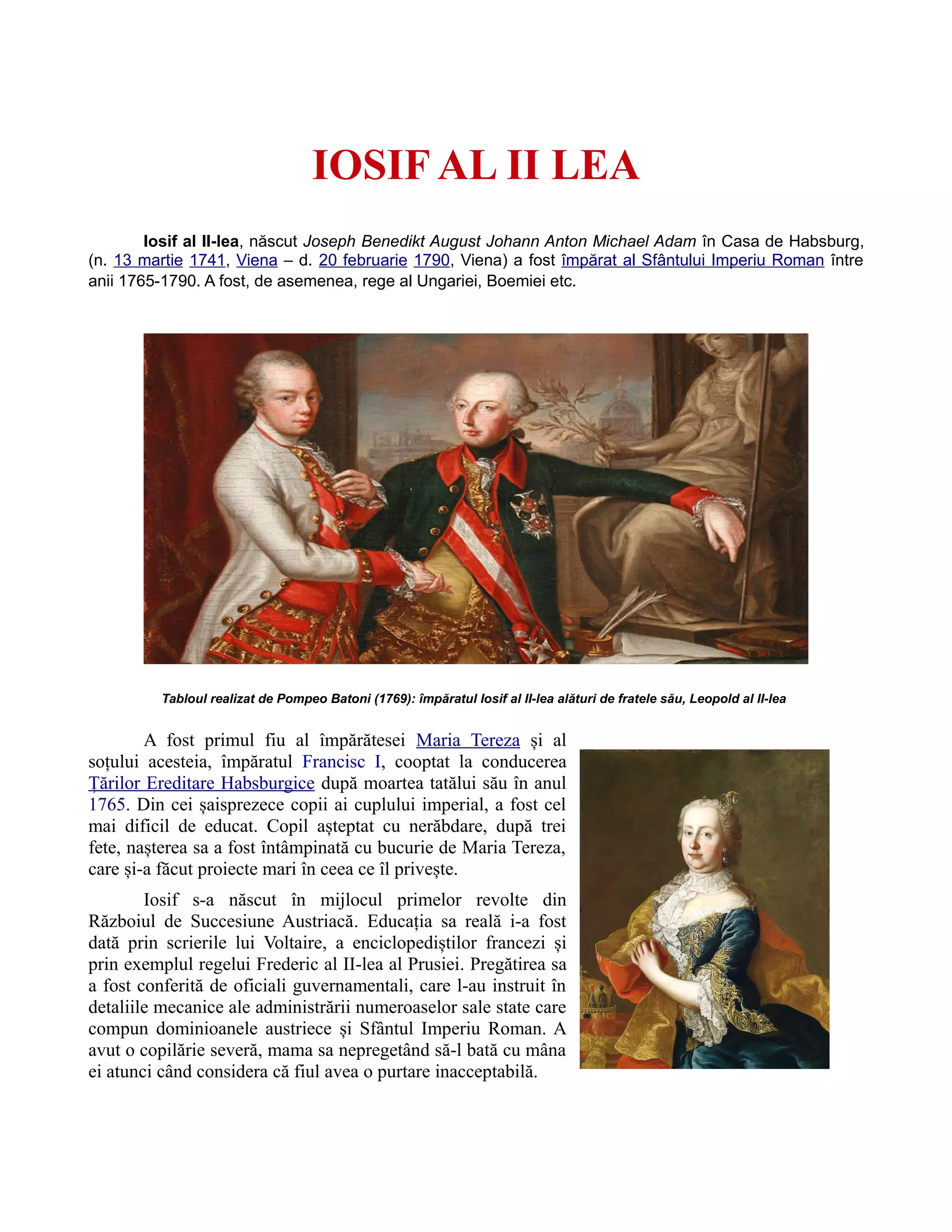 Iosif al II- lea | PDF