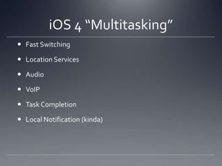 IOS multitasking is a lie, and that's totally fine. | PPT