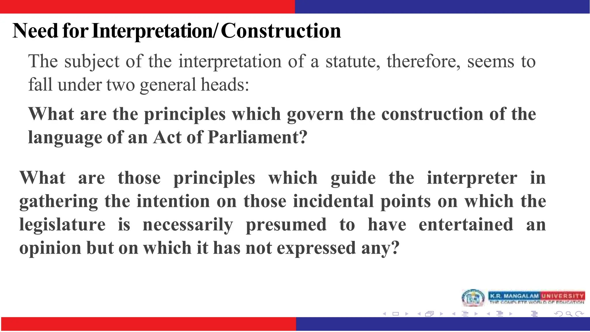 Principles of legislation and Interpretation of statutes | PPTX