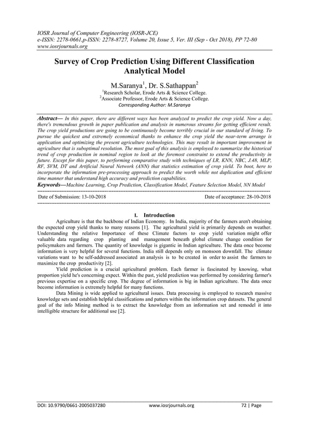 Crop yield prediction.pdf | Agriculture | Industries