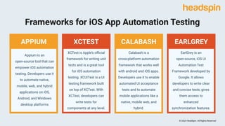 iOS Test Automation Tools - Top Frameworks | PDF