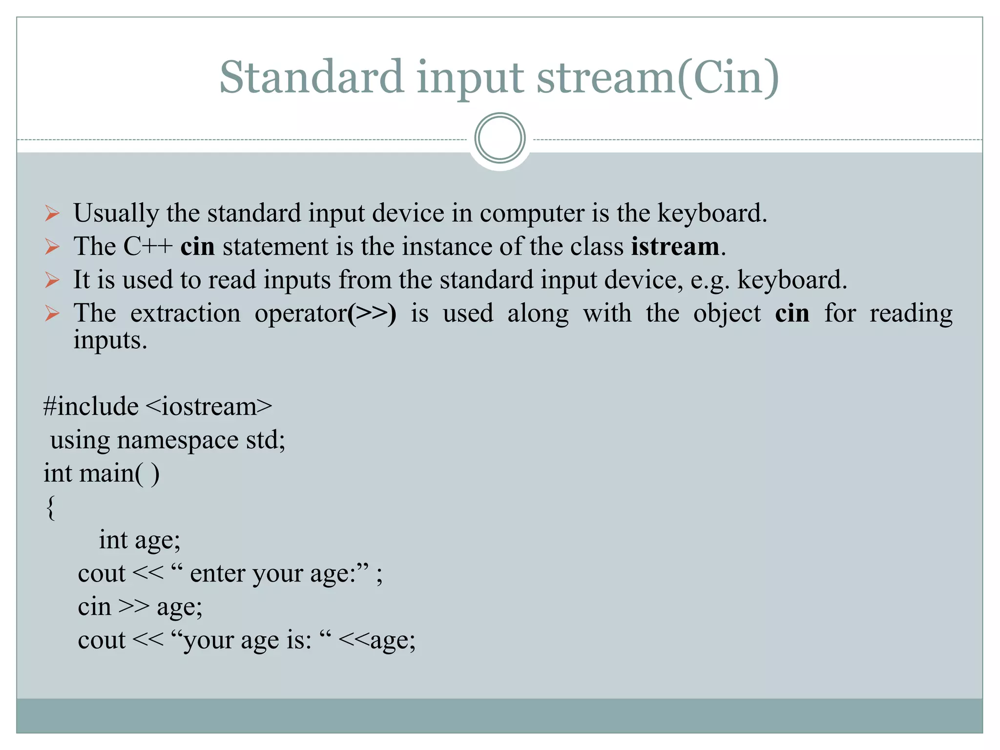 Iostream in c++ | PPTX