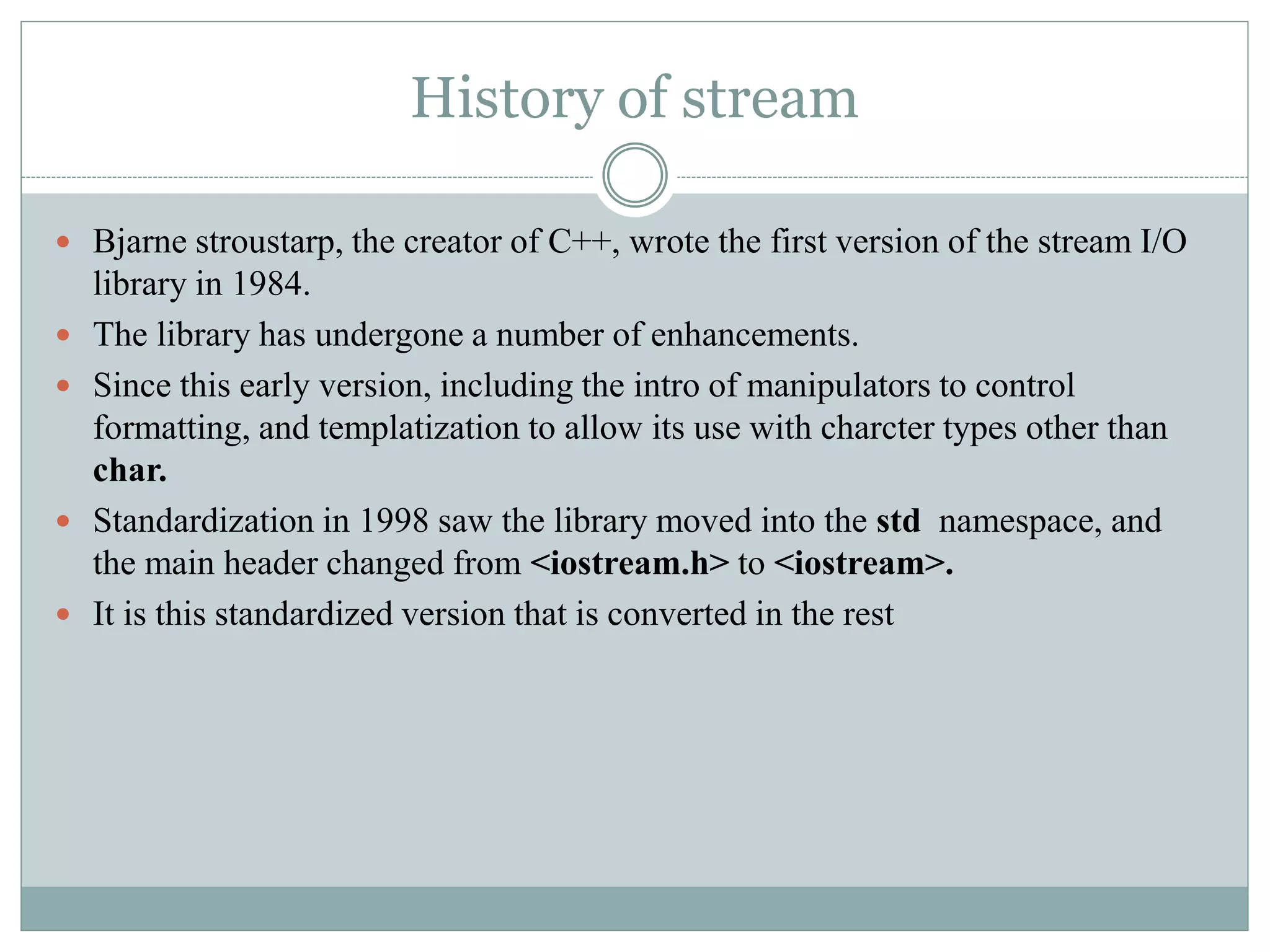 Iostream in c++ | PPTX