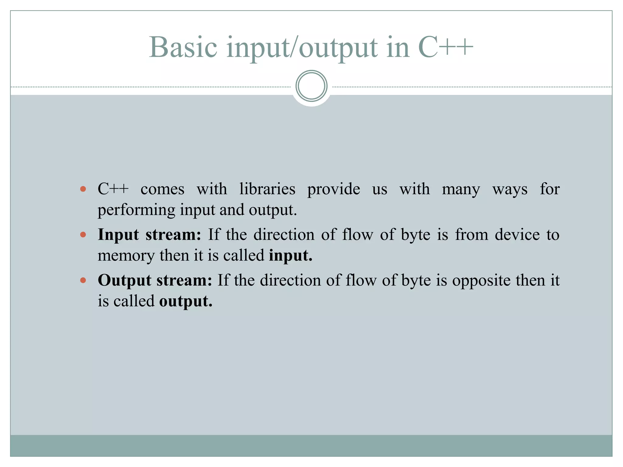 Iostream in c++ | PPTX