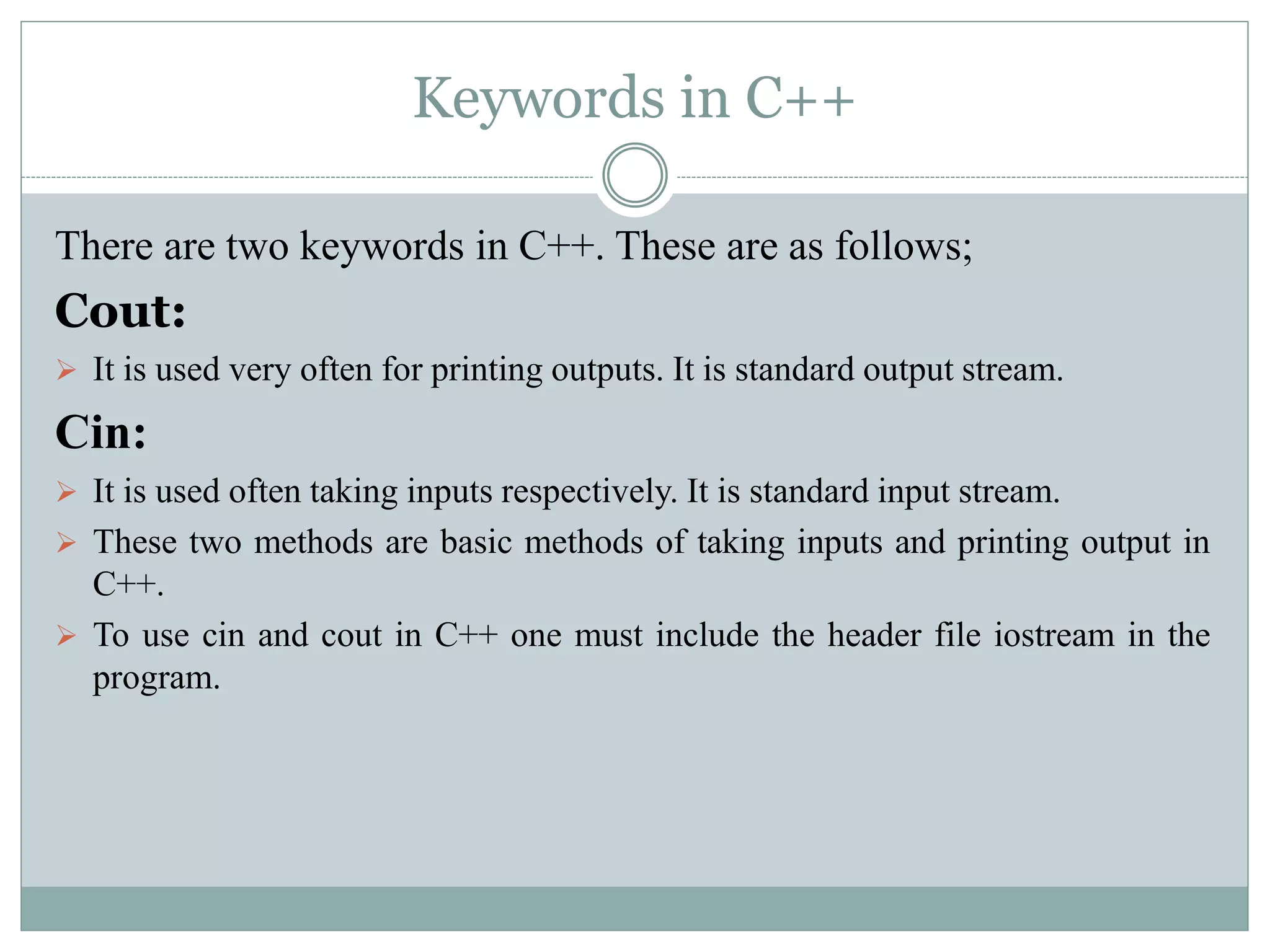 Iostream in c++ | PPTX