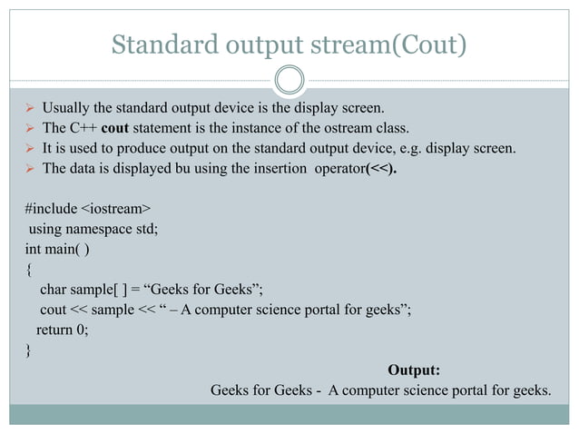 Iostream in c++ | PPTX