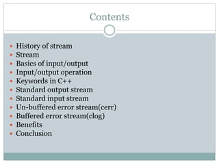 Iostream in c++ | PPTX