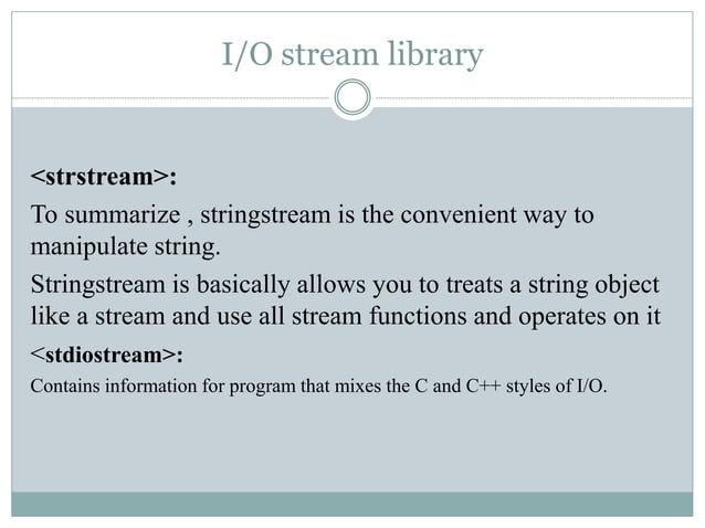 Iostream in c++ | PPTX