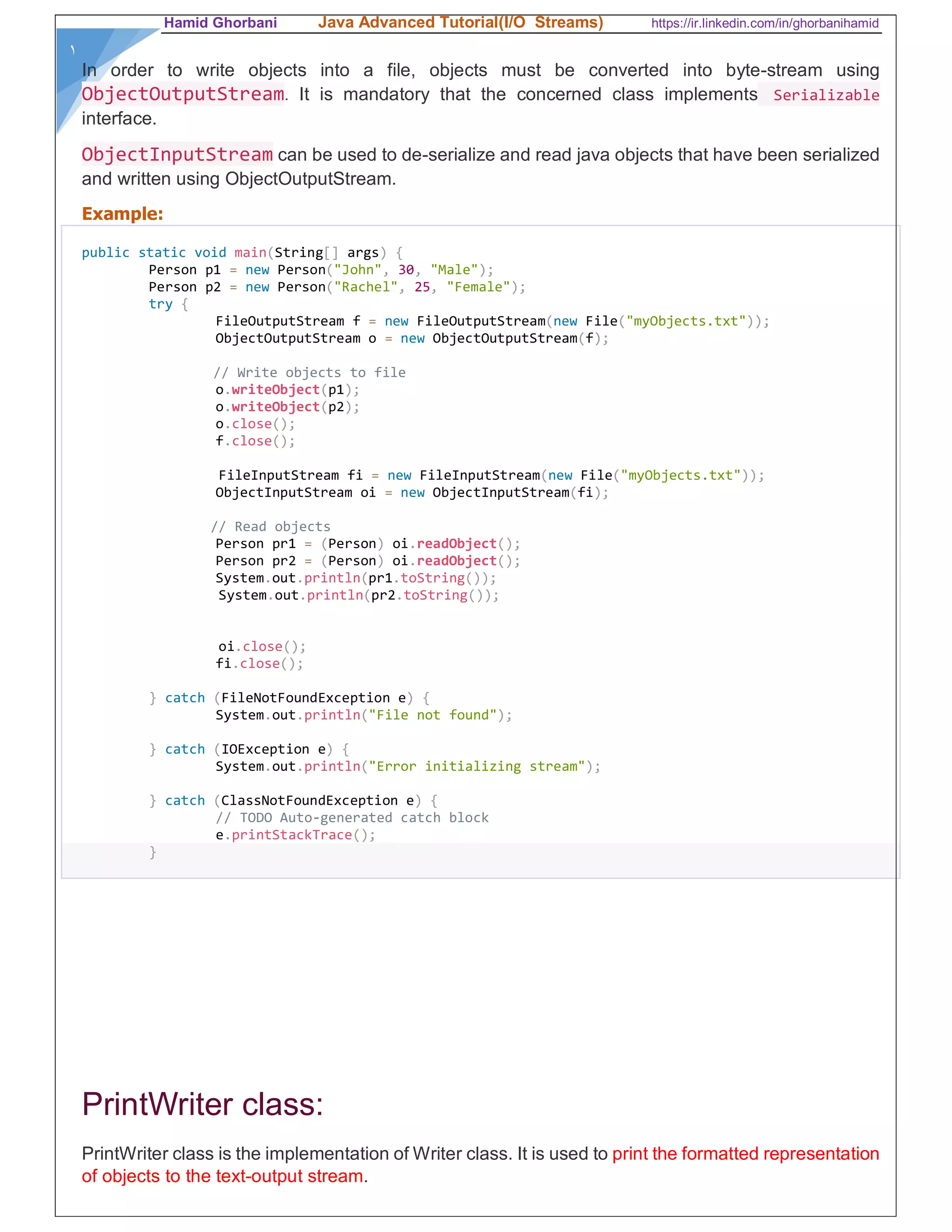 Java I/o streams | PDF