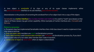 IO Streams, Serialization, de-serialization, autoboxing | PPT