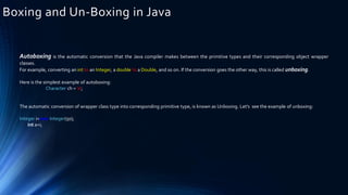 IO Streams, Serialization, de-serialization, autoboxing | PPT