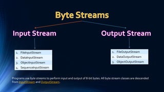 IO Streams, Serialization, de-serialization, autoboxing | PPT