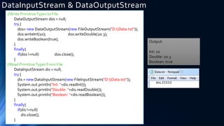 IO Streams, Serialization, de-serialization, autoboxing | PPT