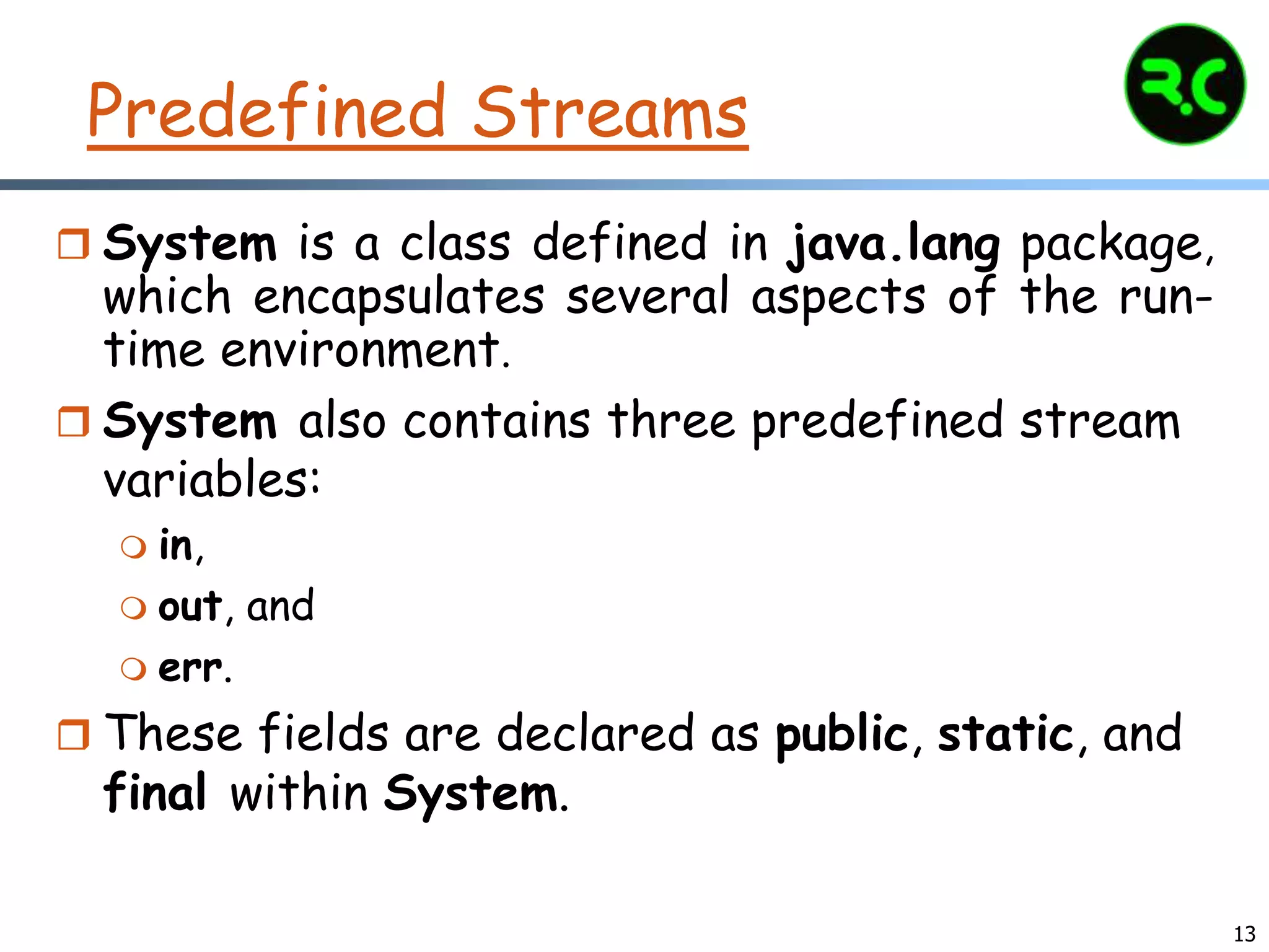 I/O Streams | PPTX