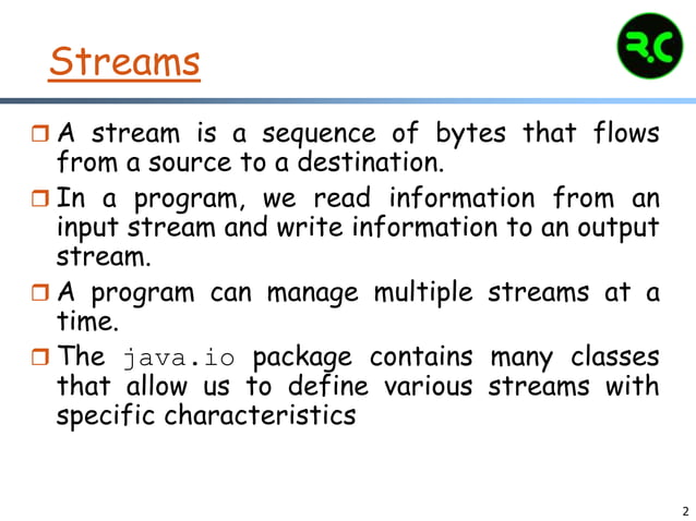 I/O Streams | PPTX