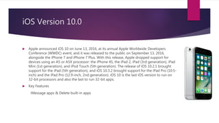 iOS Versions history | PPTX