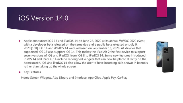 iOS Versions history | PPT