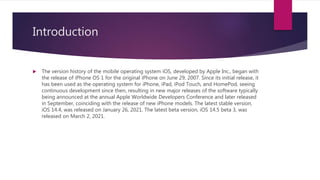 iOS Versions history | PPTX
