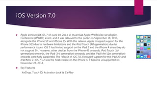 iOS Versions history | PPTX