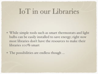 Internet of Things for Libraries | PDF