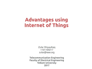 Advantages using Internet of Things | PDF