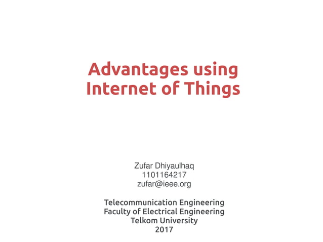 Advantages using Internet of Things | PDF