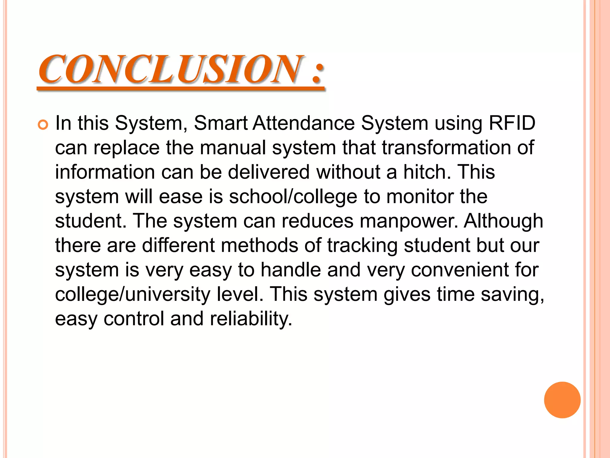 Smart Attendance System using RFID | PPTX