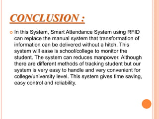 Smart Attendance System using RFID | PPTX