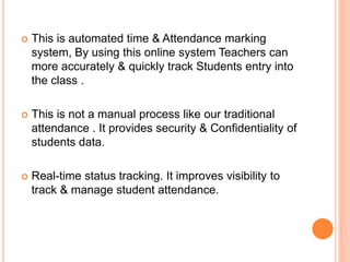 Smart Attendance System using RFID | PPTX