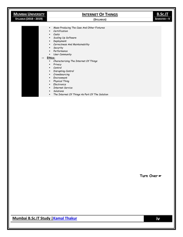 Internet of Things – Syllabus (2018 - 2019) [Mumbai University] | PDF | Internet | Computing